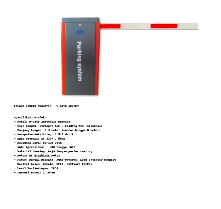 Jual Palang Parkir Otomatis Terlengkap – Barrier Gate & Porta… – msm ...